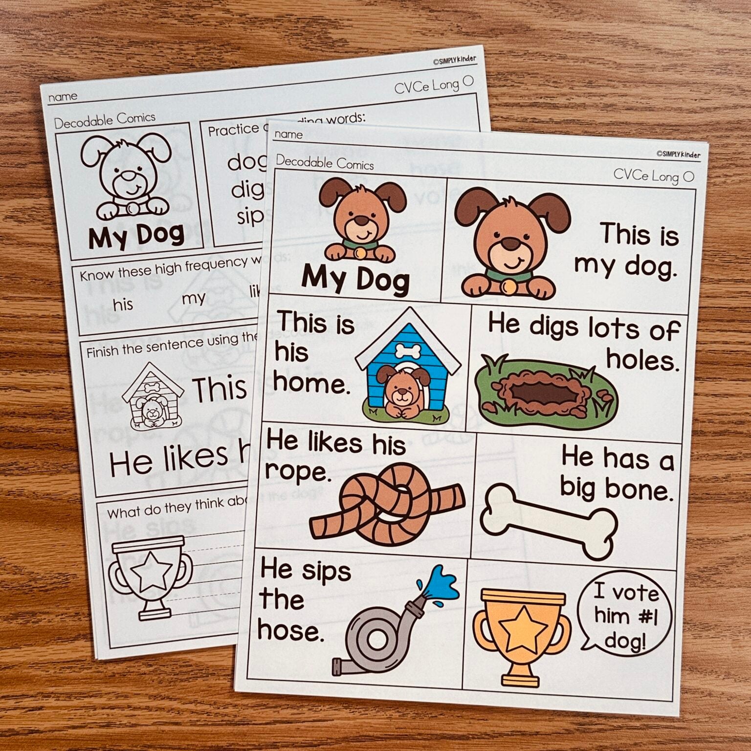CVCe Decodable Comics - Words With Long Vowel O - Simply Kinder ...