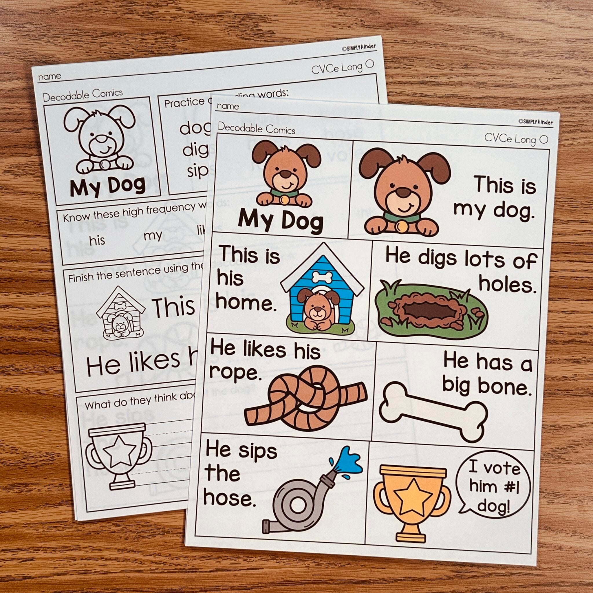 CVCe Decodable Comics - Words With Long Vowel O - Simply Kinder ...