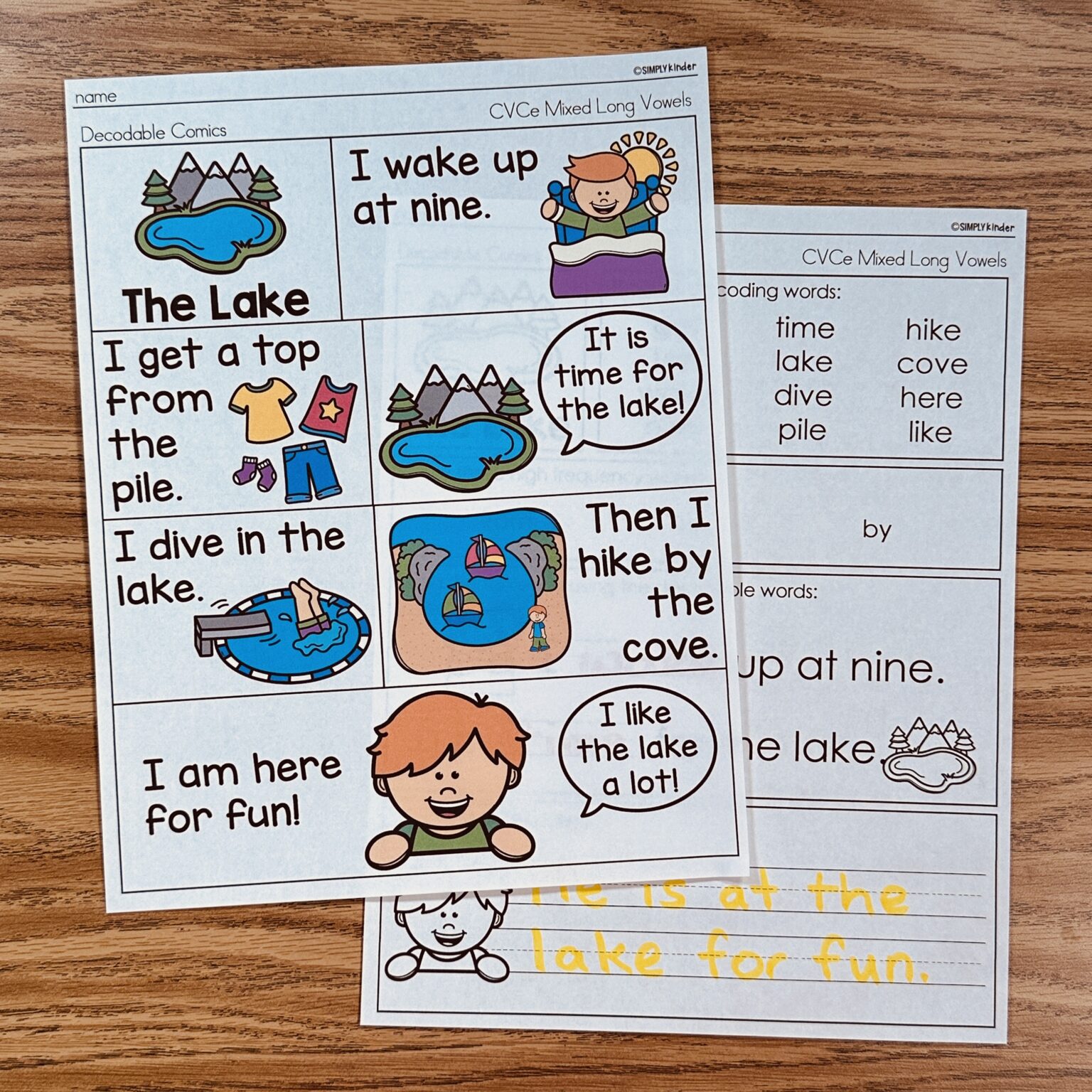 CVCe Decodable Comics - Mixed Long Vowel Words - Simply Kinder ...