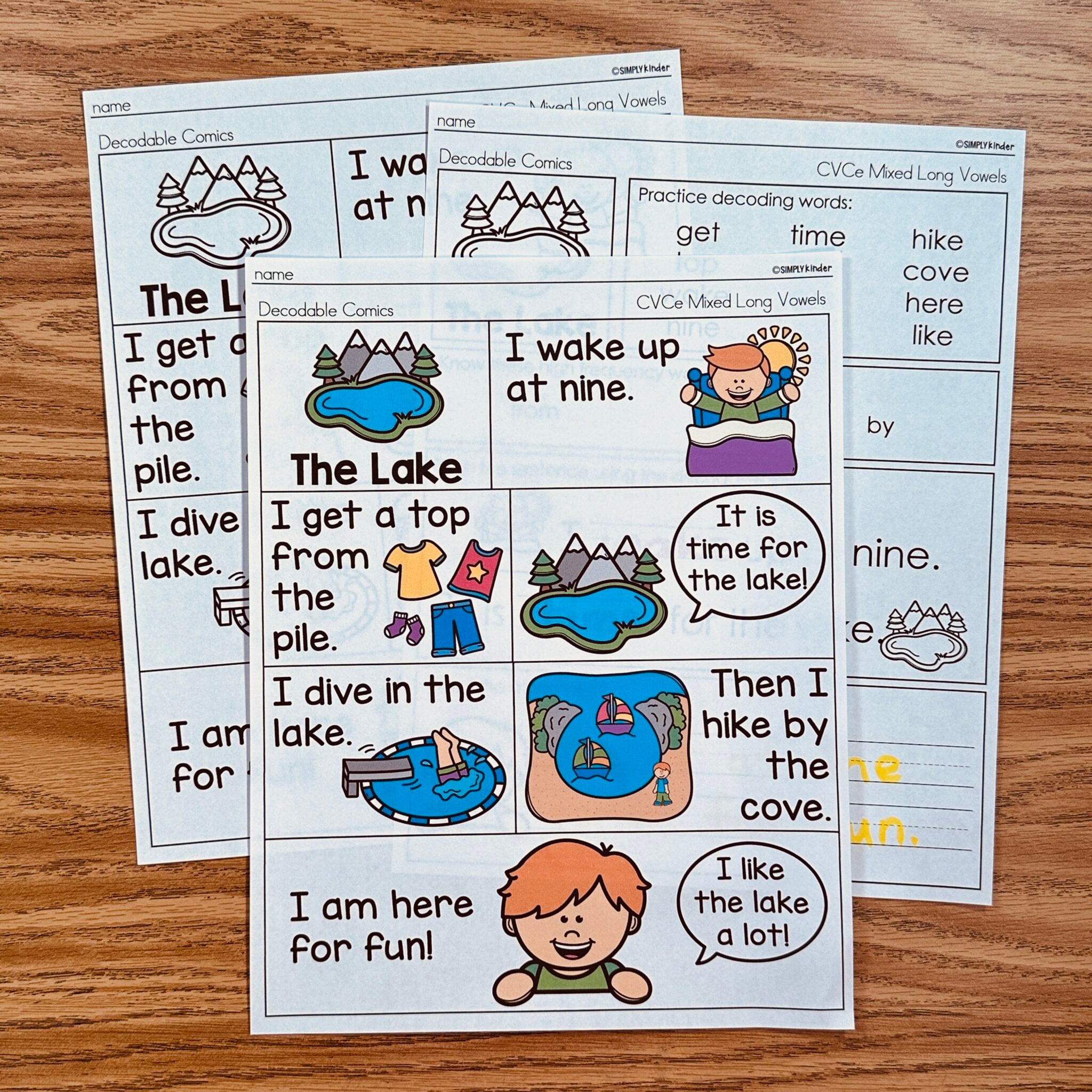 CVCe Decodable Comics Long Vowel - Simply Kinder + Printable Membership