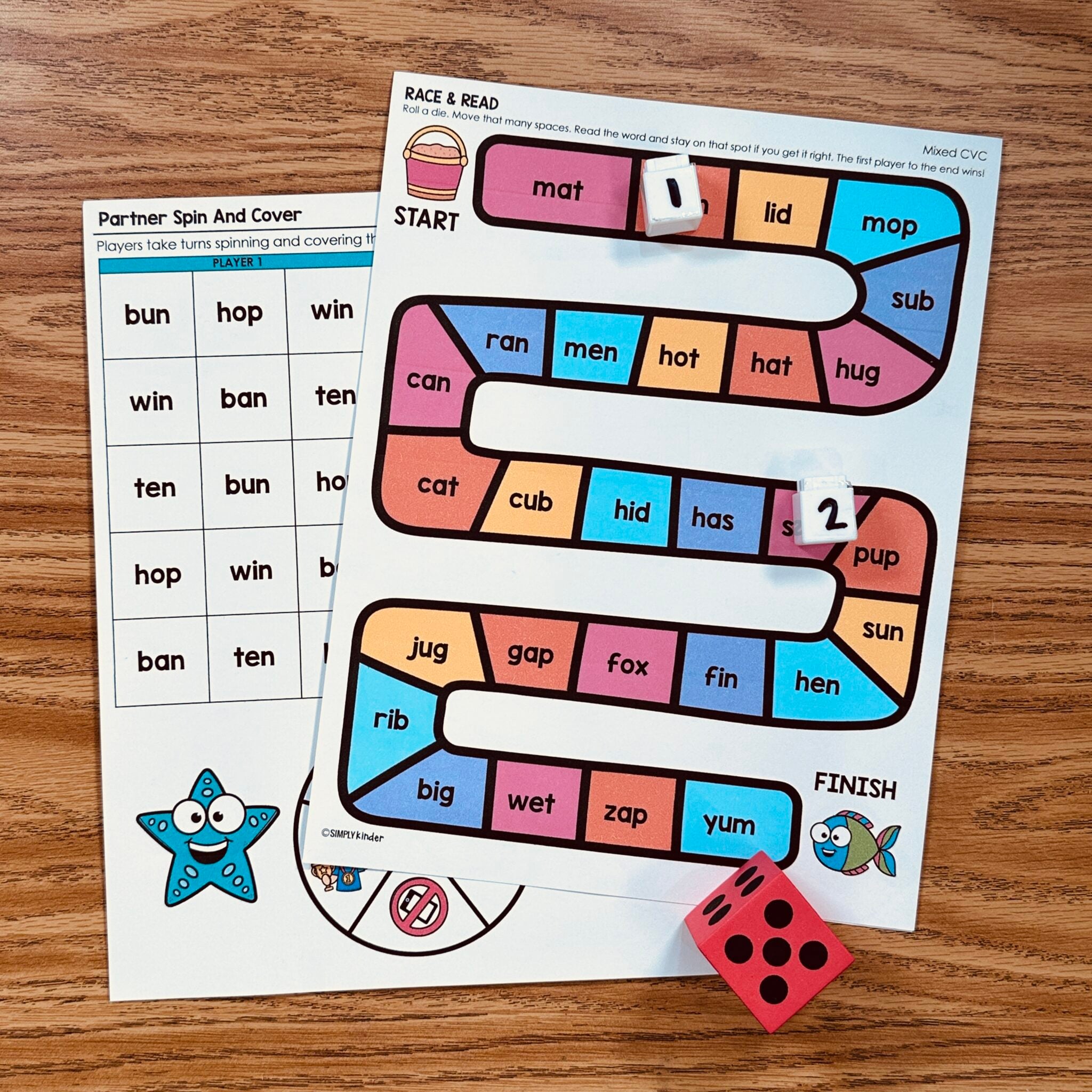 Summer CVC No Prep Games - Simply Kinder + Printable Membership