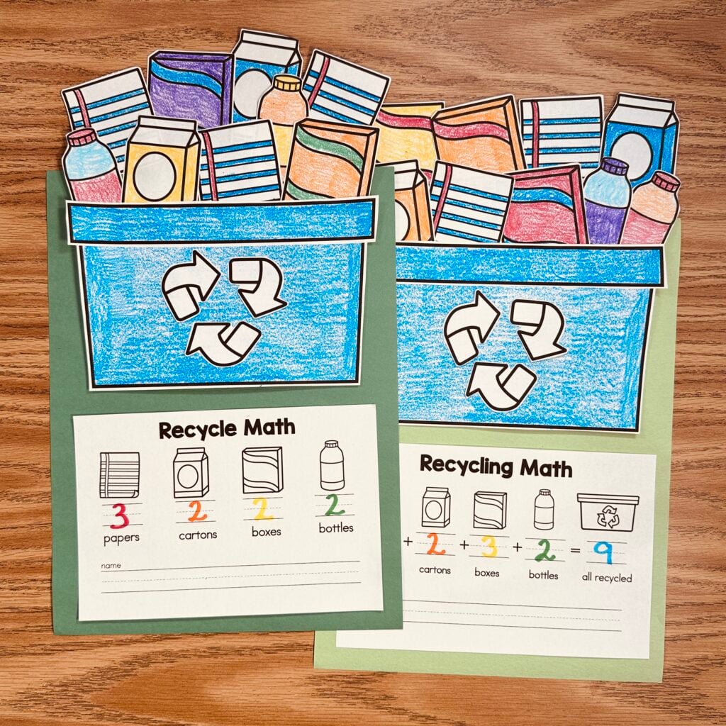 Recycling Math Craft - Simply Kinder + Printable Membership