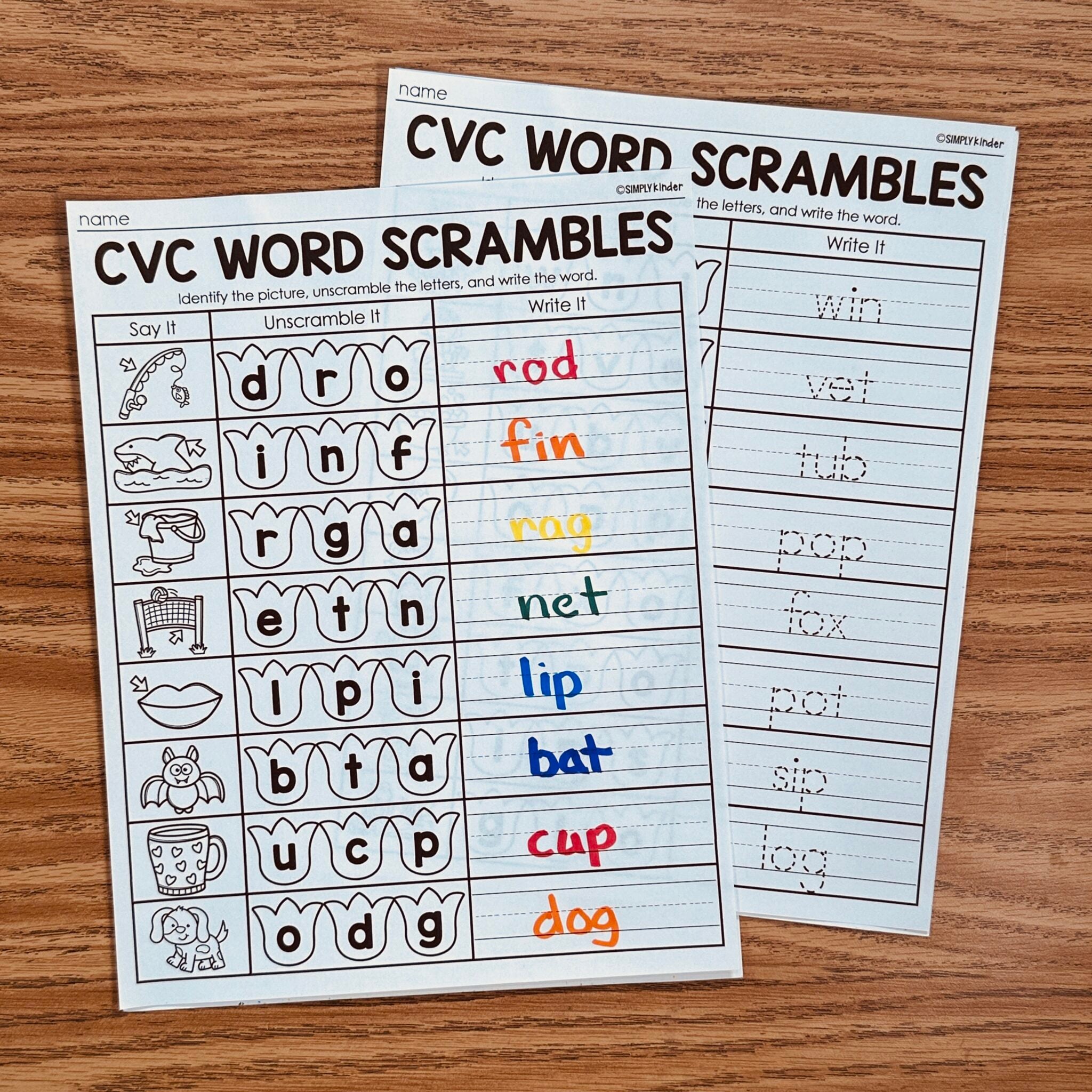 May CVC Word Work - Simply Kinder + Printable Membership