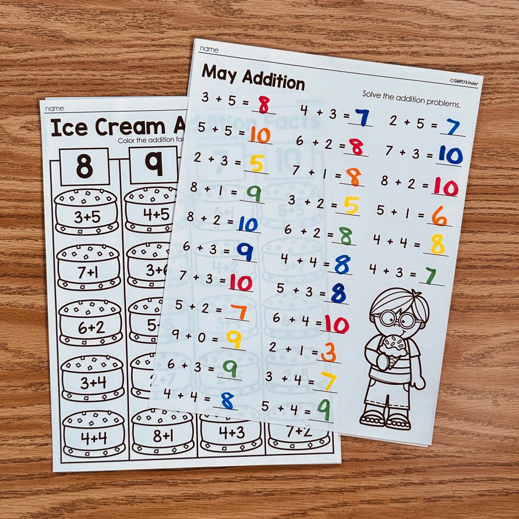 May Addition Printables - Simply Kinder + Printable Membership