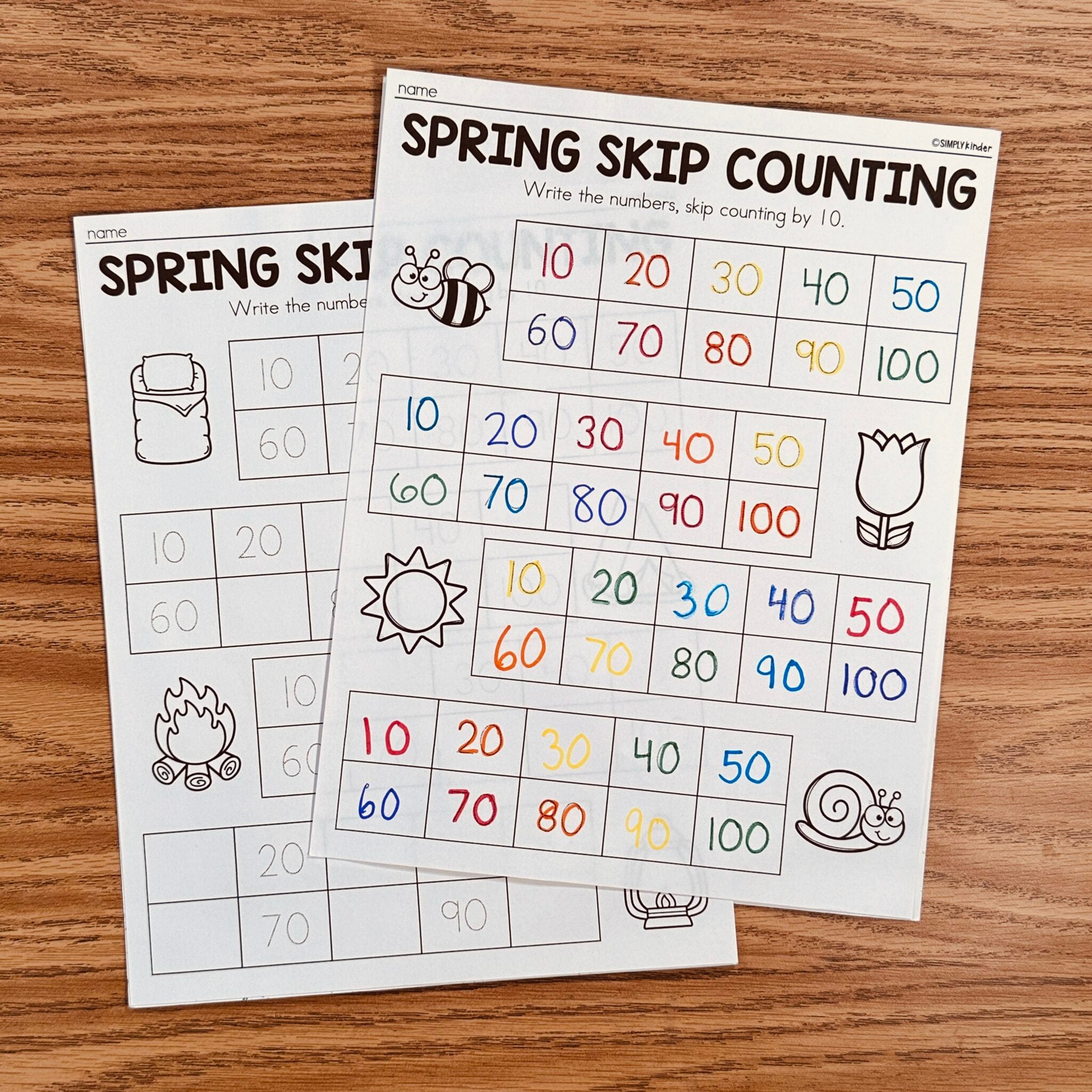 May Hundreds Chart Printables - Simply Kinder + Printable Membership