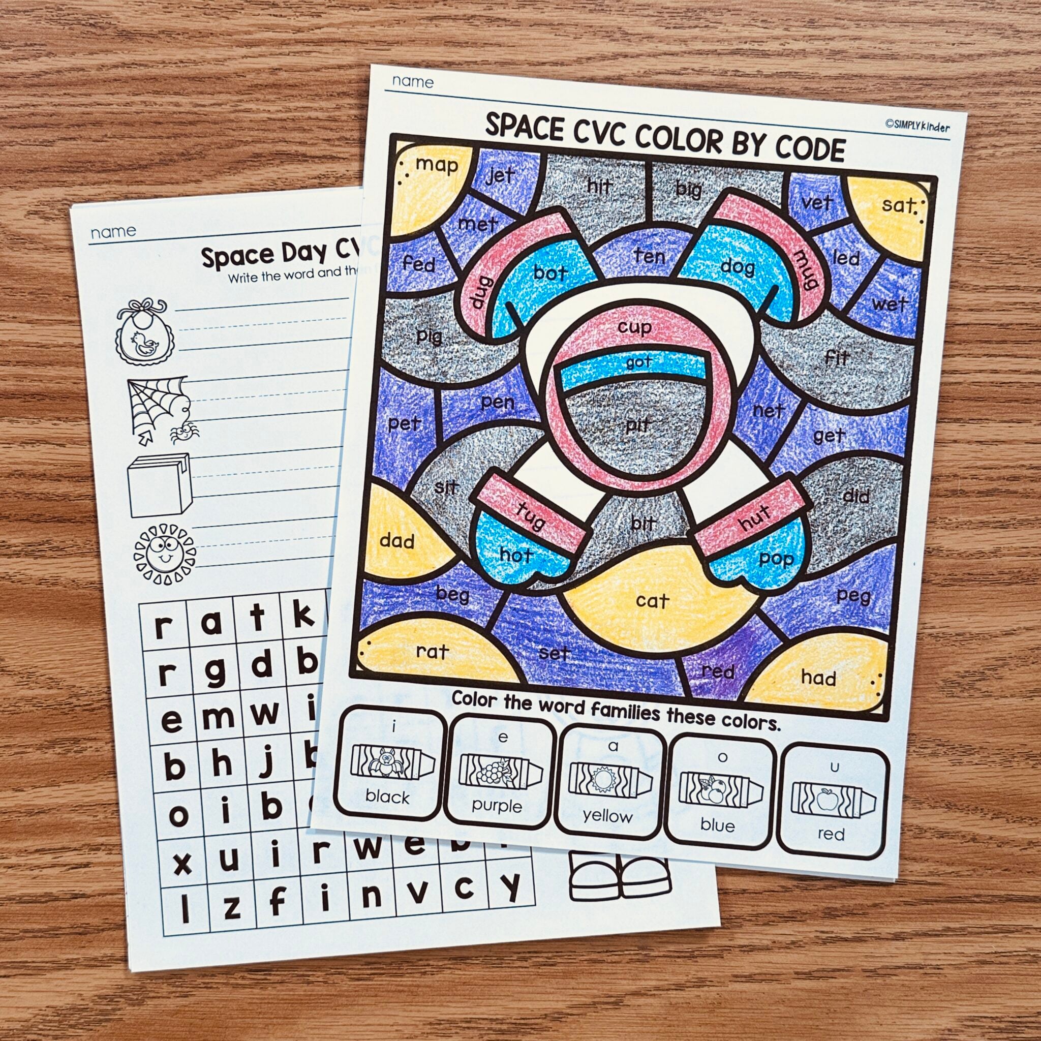 Space Literacy Printables - Simply Kinder + Printable Membership