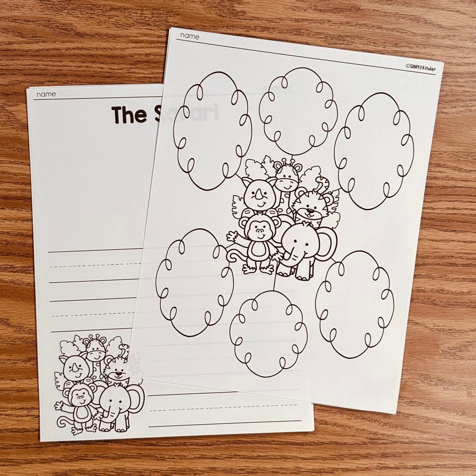 Safari Writing Printables - Simply Kinder + Printable Membership