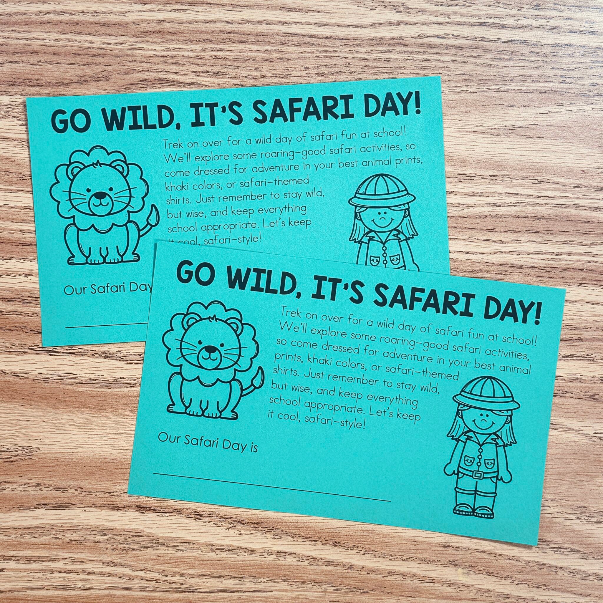 Safari Day Flyer - Simply Kinder + Printable Membership