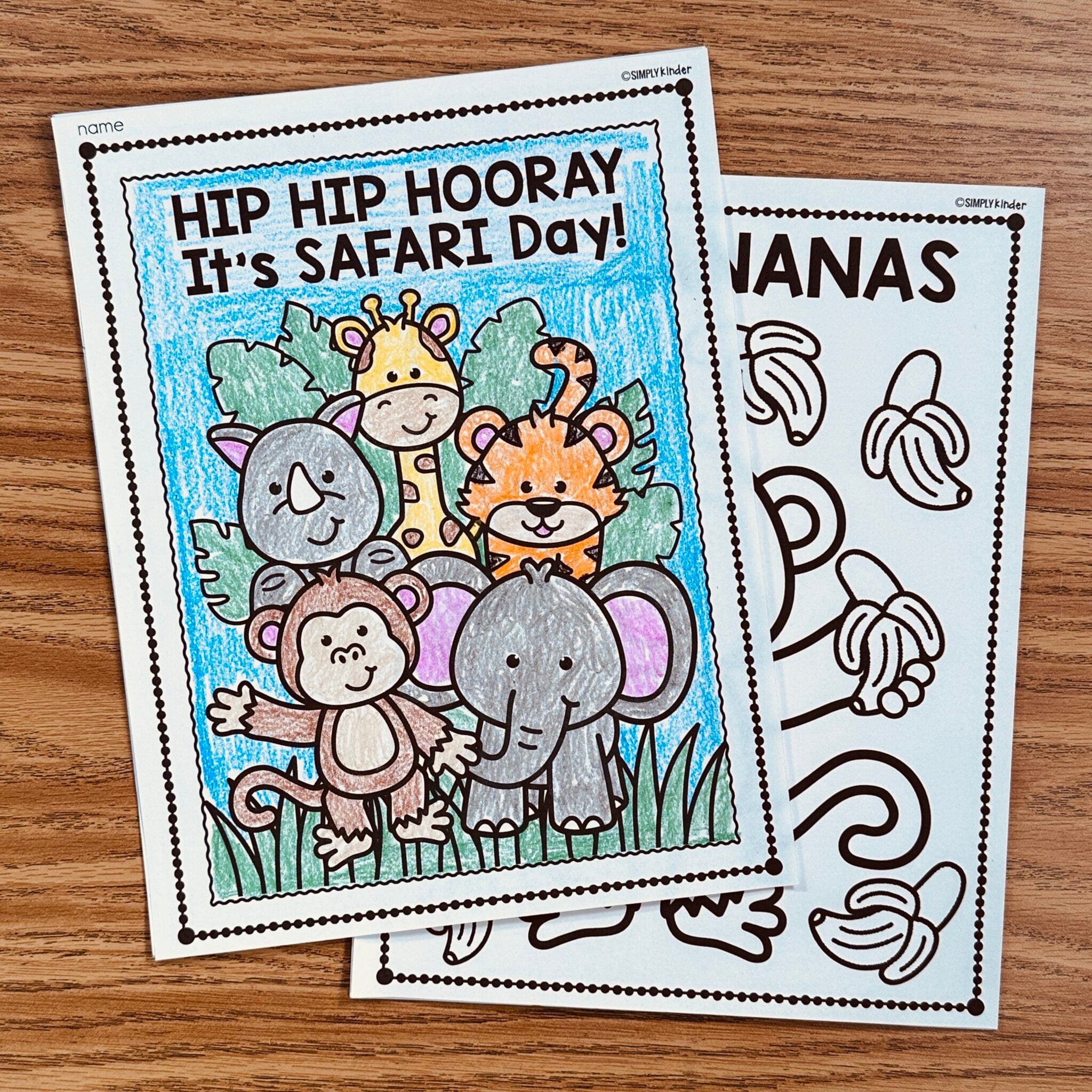 Safari Printables - Cover Pages - Simply Kinder + Printable Membership