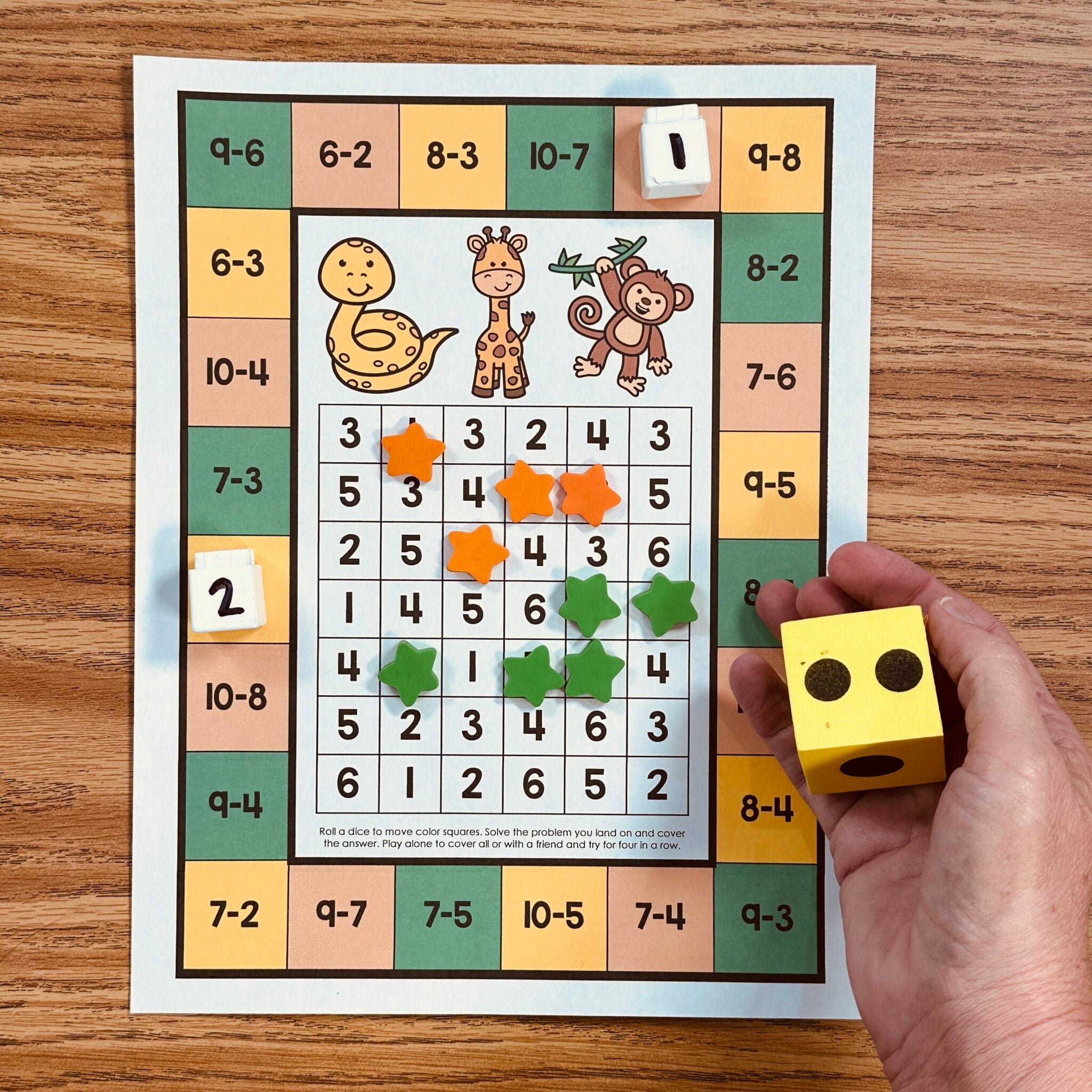 Safair Day Subtraction Game - Simply Kinder + Printable Membership