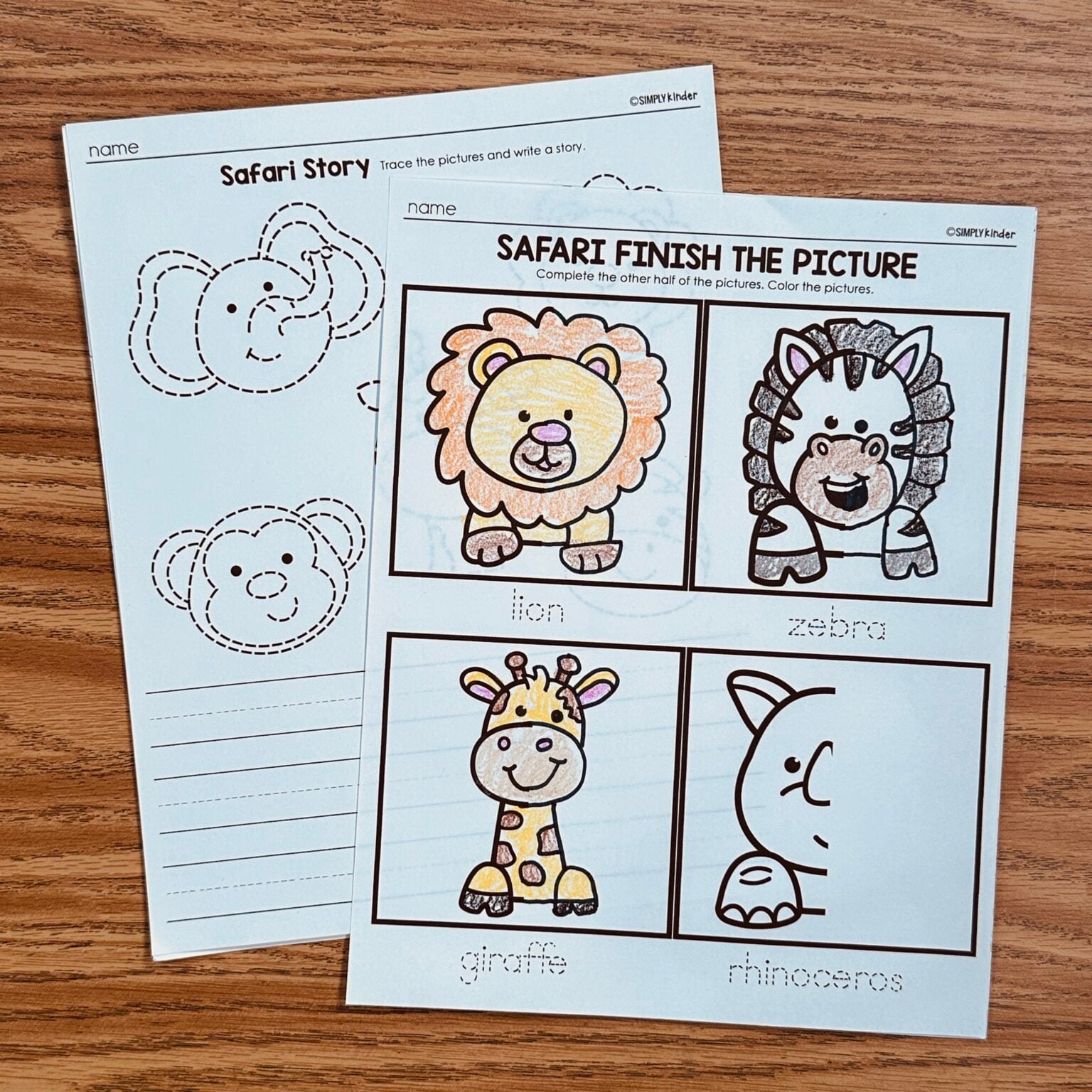 Safari Fine Motor Printables - Simply Kinder + Printable Membership