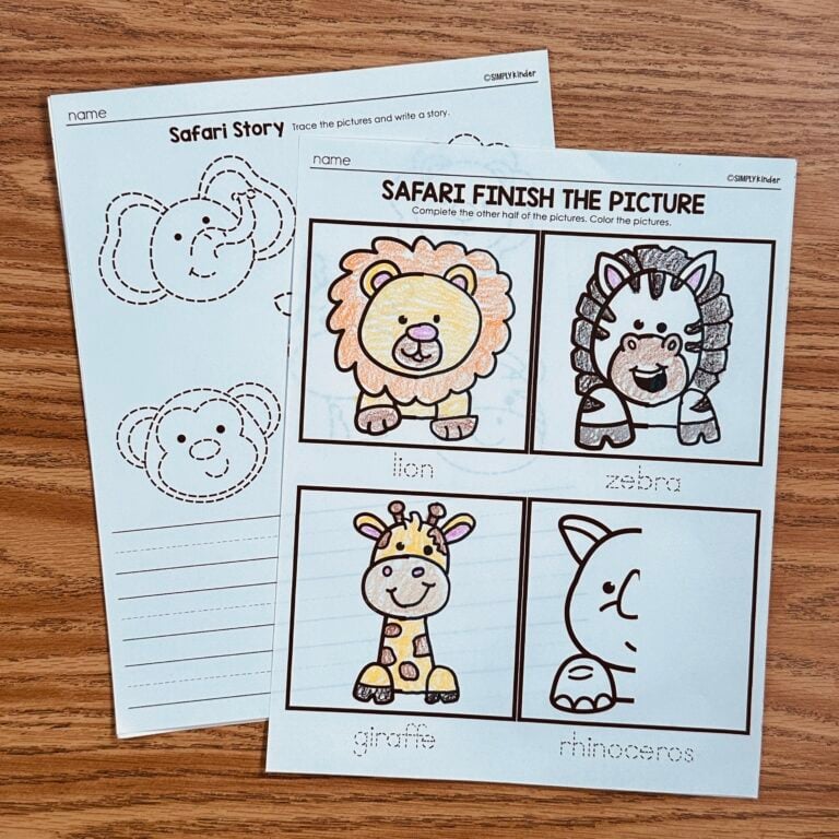 Safari Fine Motor Printables - Simply Kinder + Printable Membership