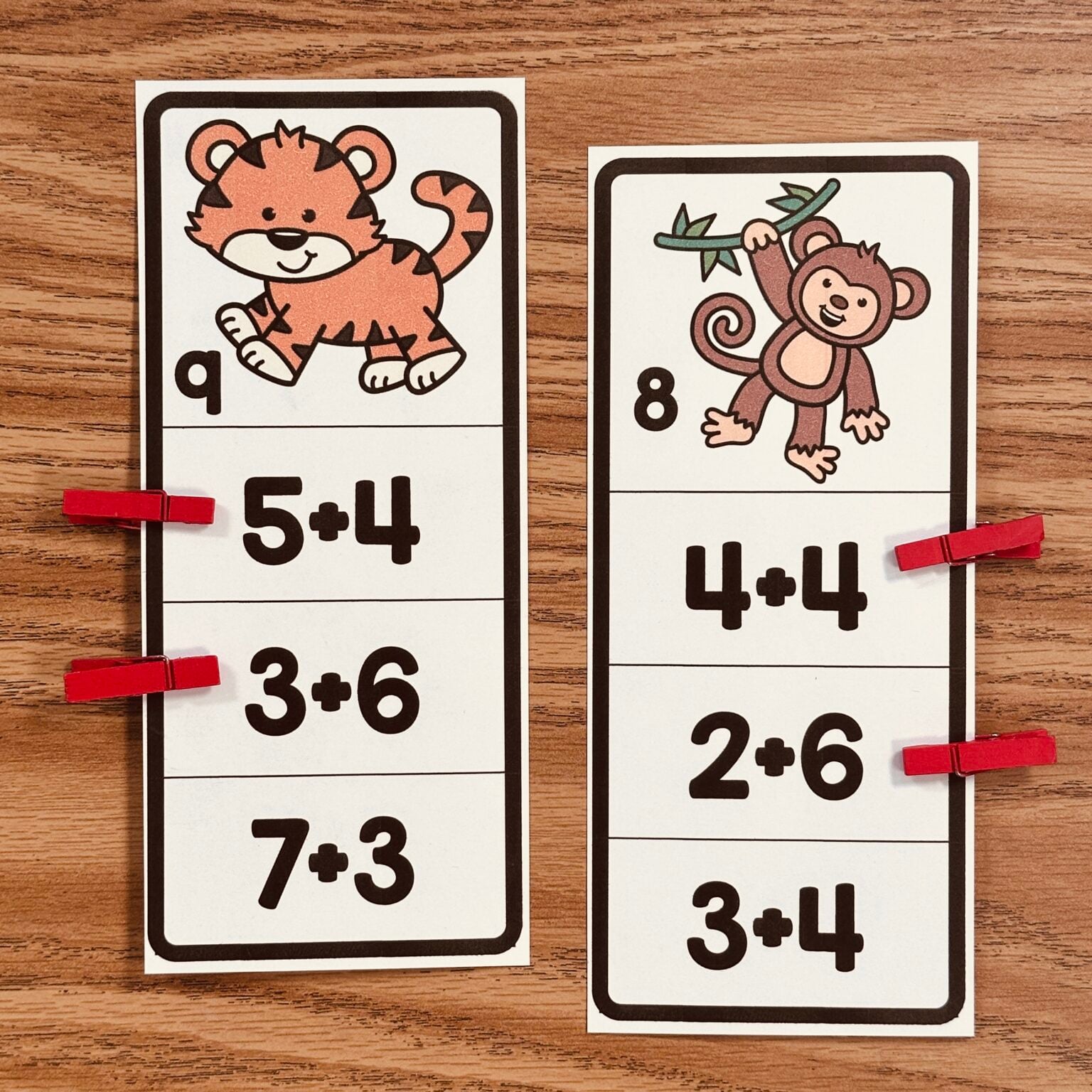Safari Addition Clip Cards Center - Simply Kinder + Printable Membership