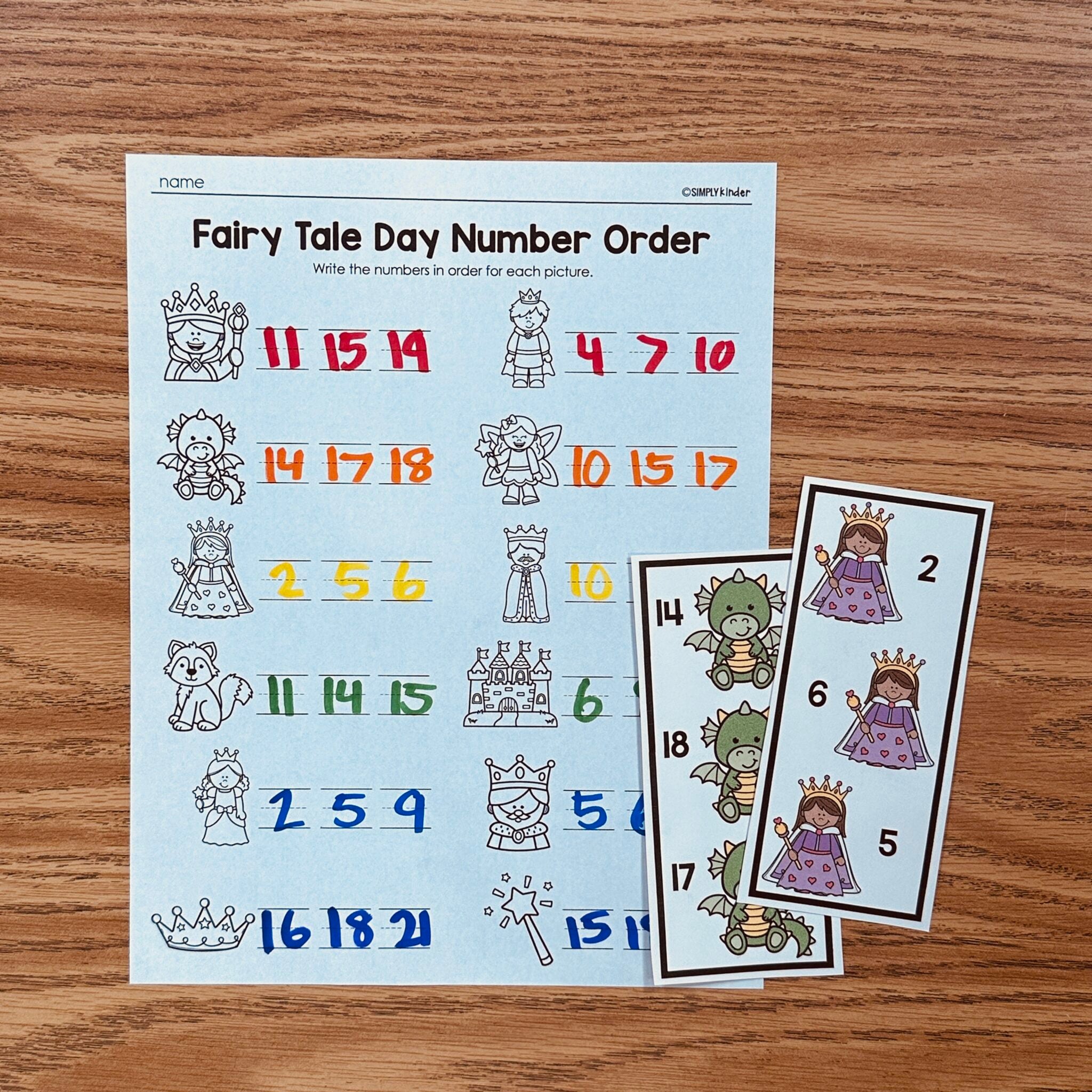 Fairy Tale Day Counting Center - Simply Kinder + Printable Membership