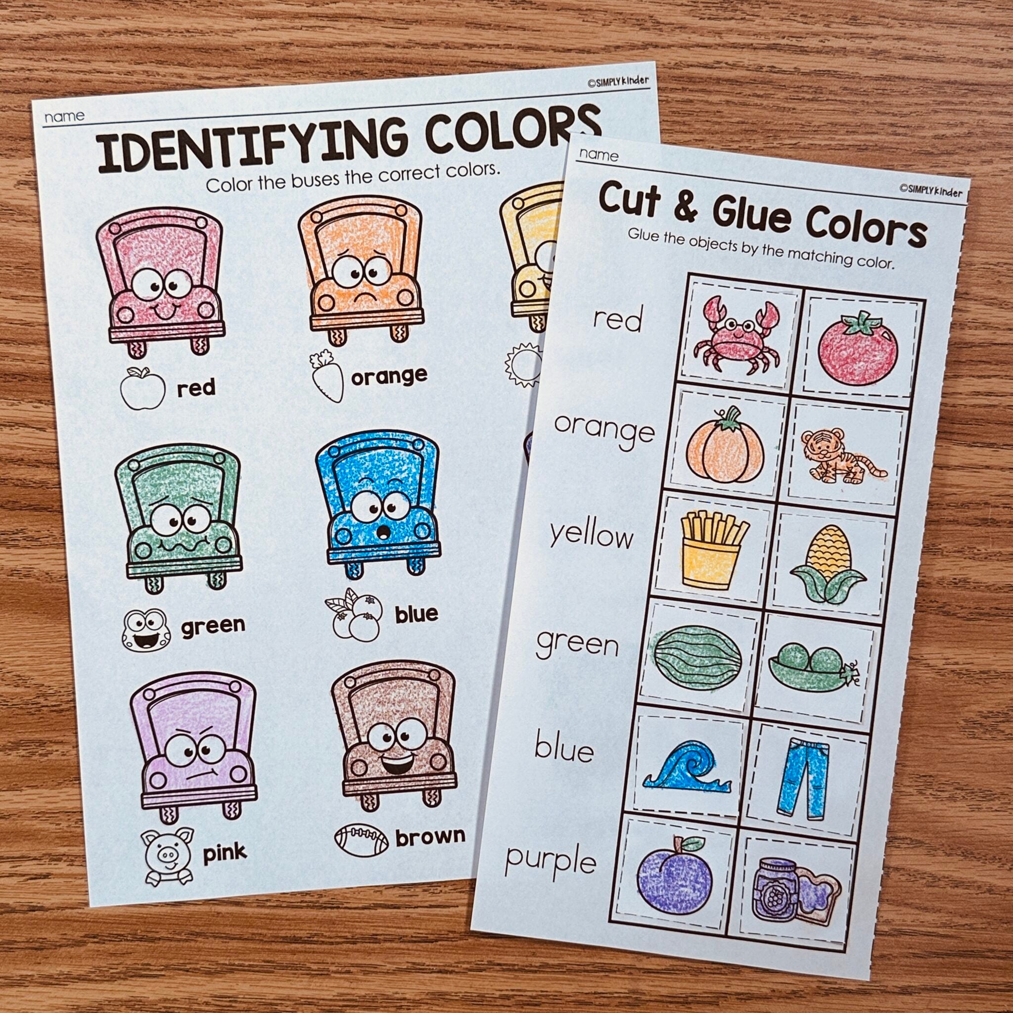 July No Prep Colors Printables - Simply Kinder + Printable Membership