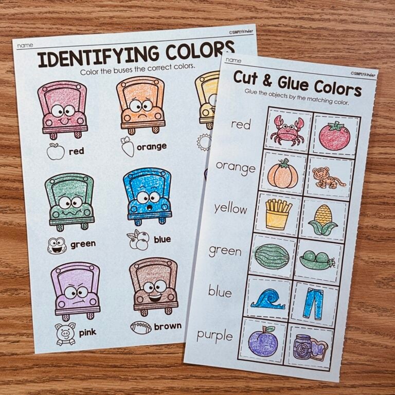 July No Prep Colors Printables - Simply Kinder + Printable Membership
