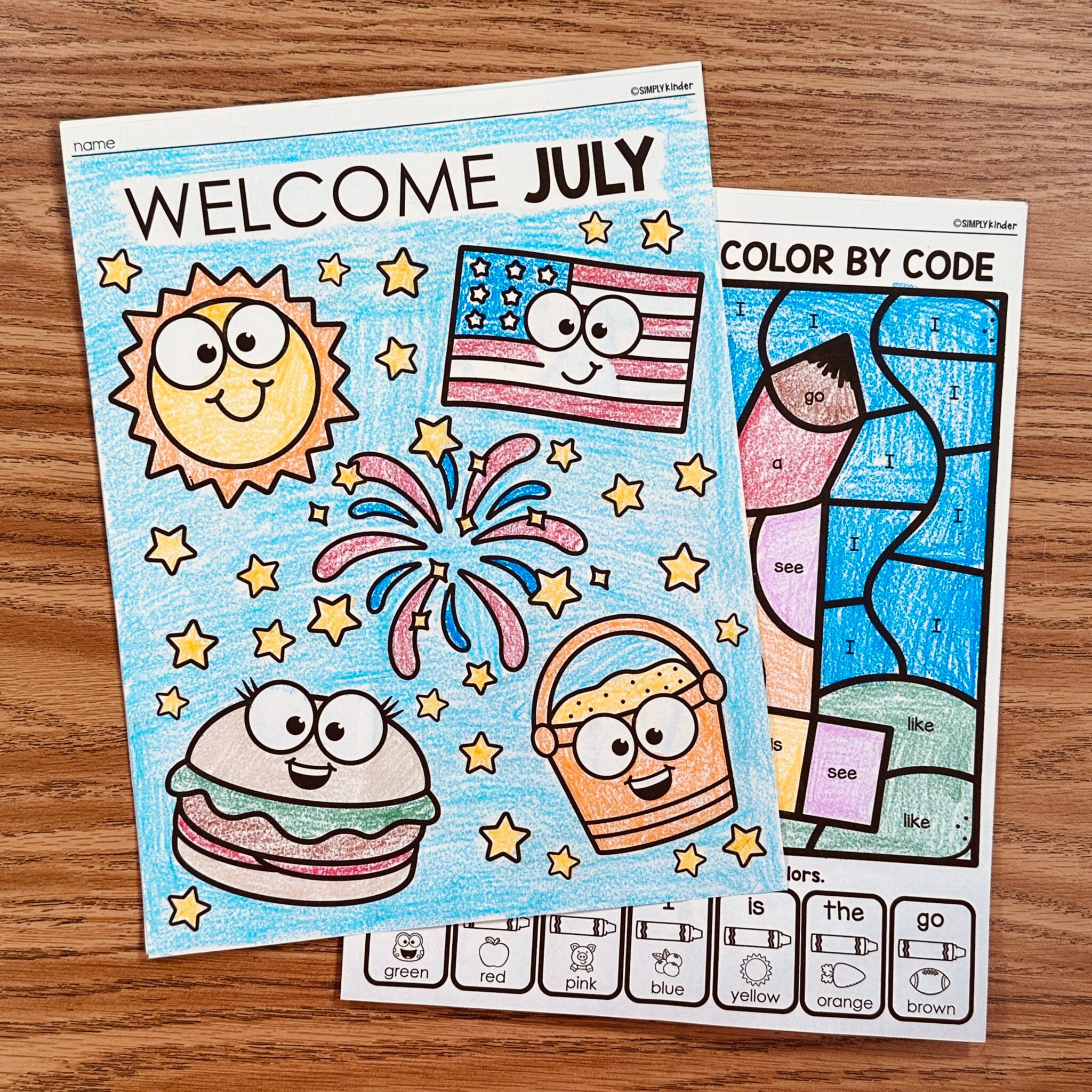 July No Prep Printables - Simply Kinder + Printable Membership
