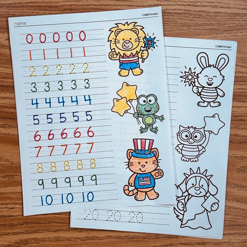 Happy Birthday America Numbers to 10 - Simply Kinder + Printable Membership