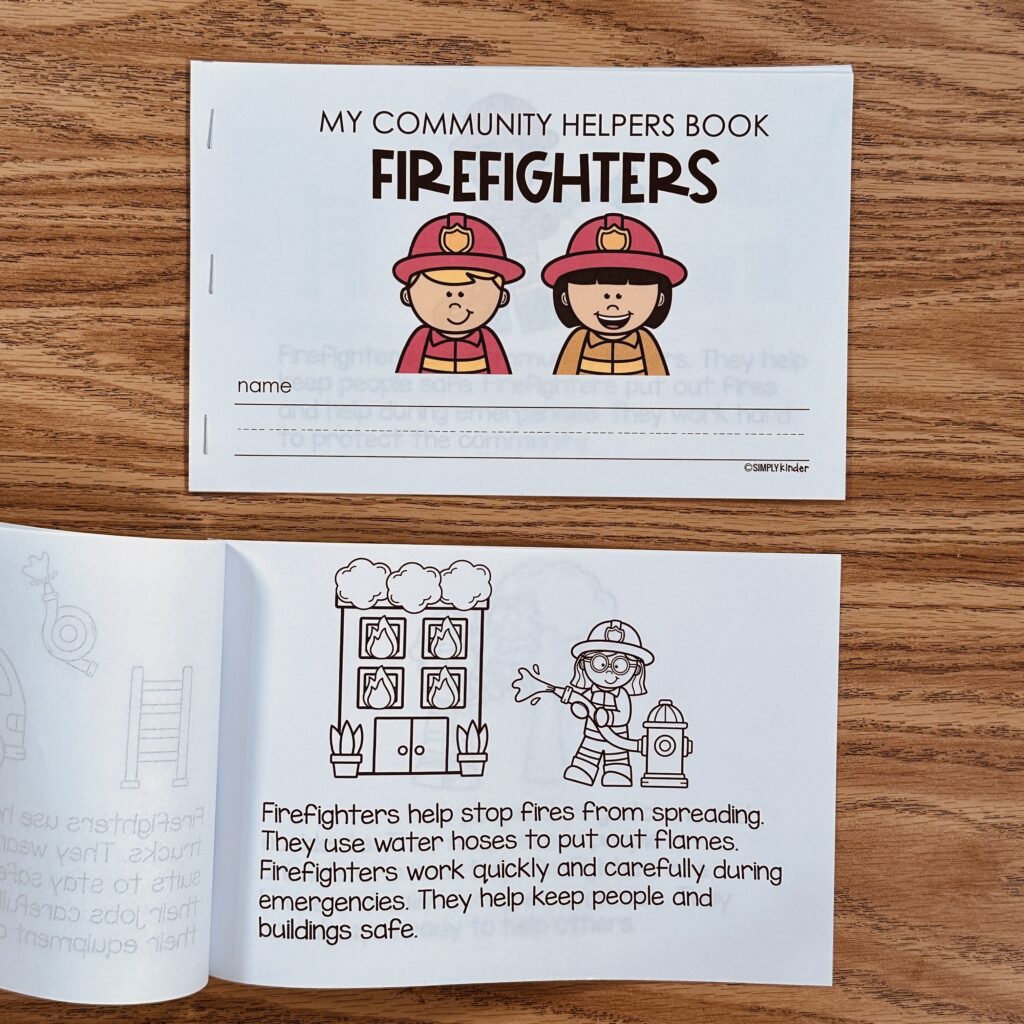 Firefighter Community Helper Reader - Simply Kinder + Printable Membership