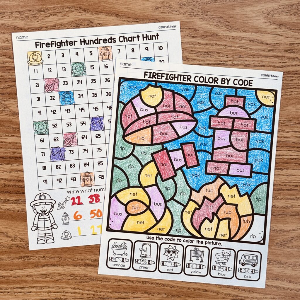 Firefighter Community Helper Literacy And Math Printables - Simply ...