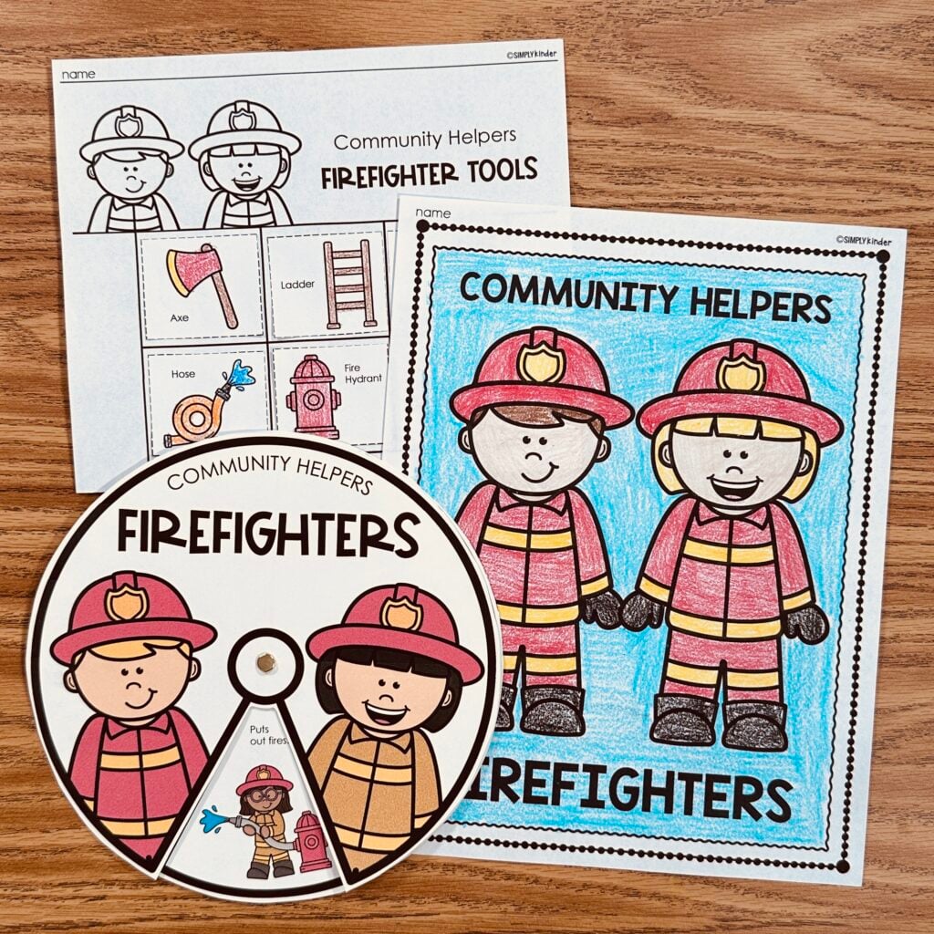 Firefighters Community Helper Activities - Simply Kinder + Printable ...