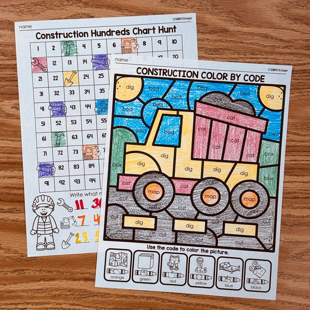 Construction Workers Community Helper Literacy And Math Printables ...