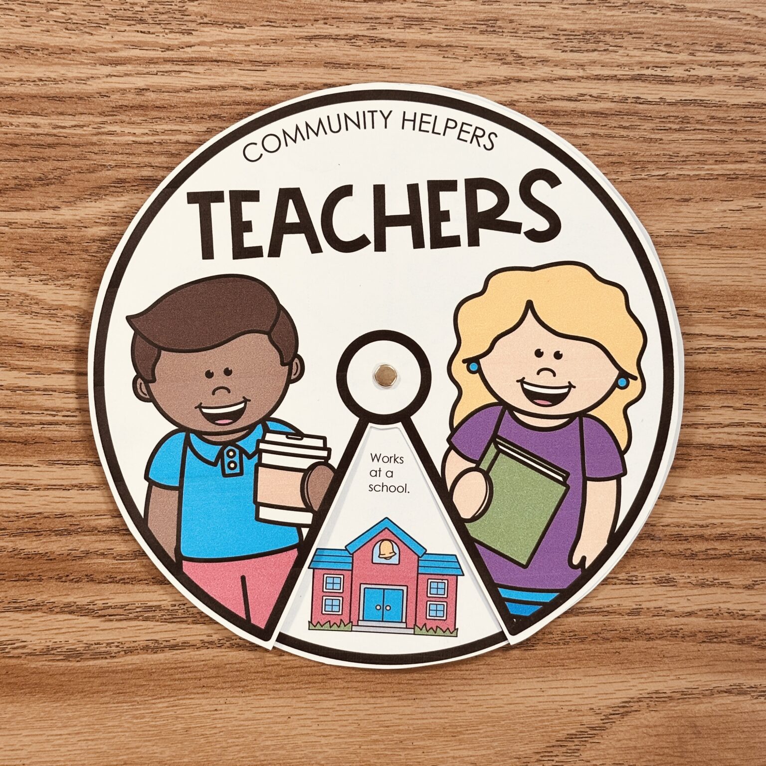 Teacher Community Helper Vocabulary Wheel - Simply Kinder + Printable ...