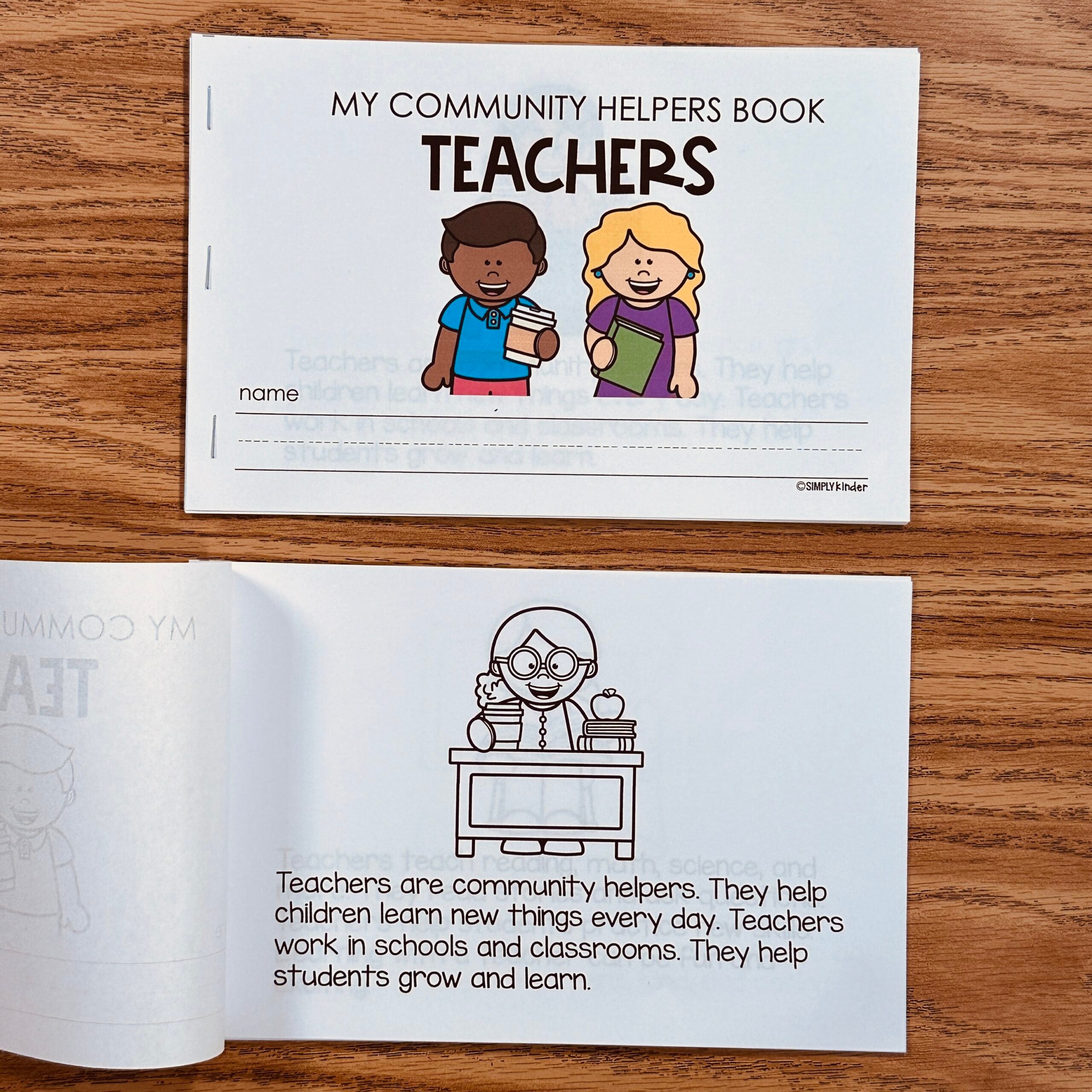 Teacher Community Helper Reader - Simply Kinder + Printable Membership