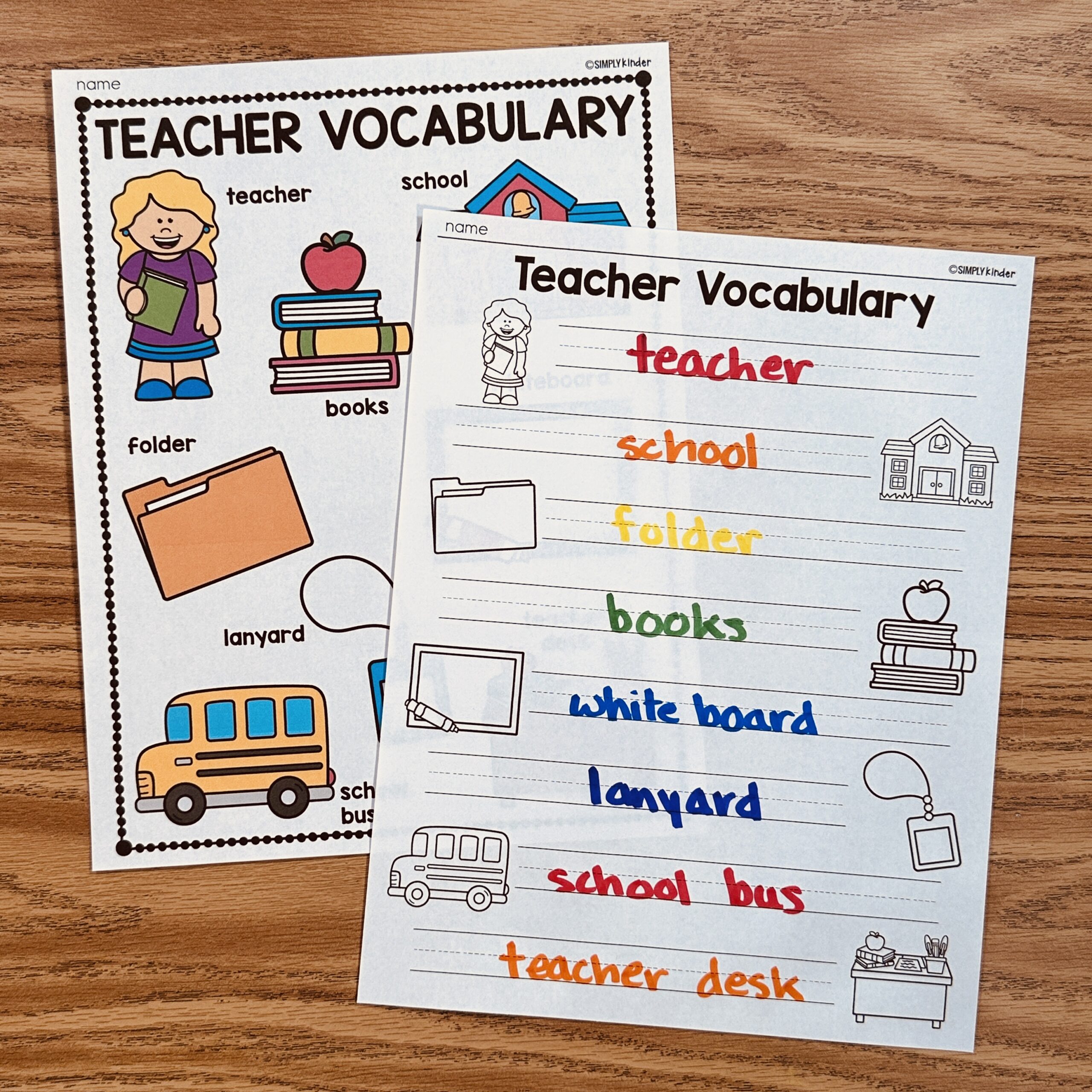 Teacher Vocabulary - Simply Kinder + Printable Membership