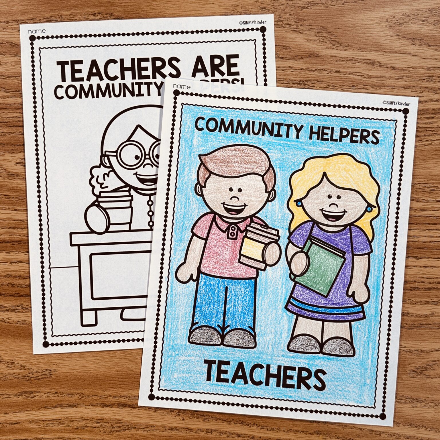 Teacher Community Helper Cover Pages - Simply Kinder + Printable Membership