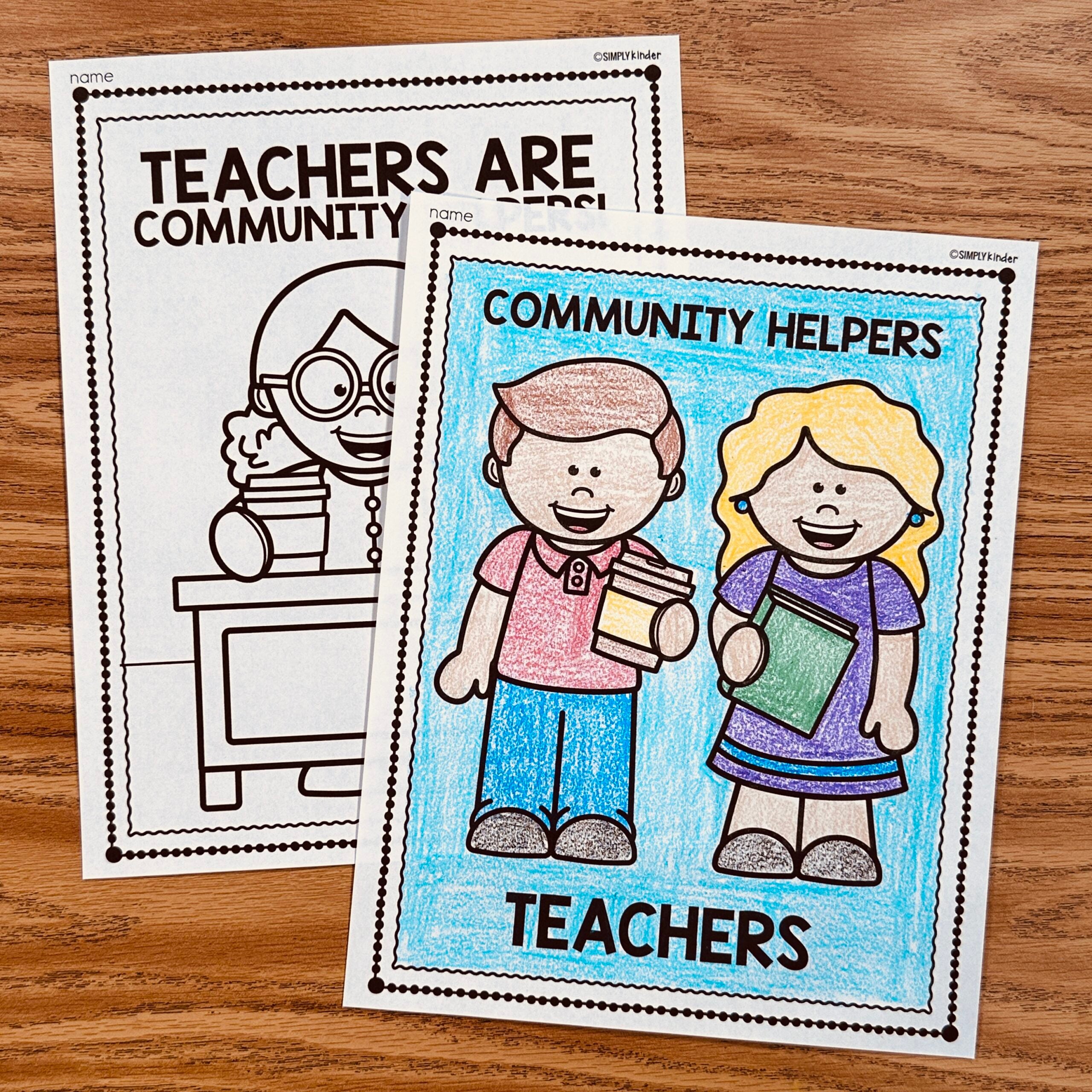 Teacher Community Helper Cover Pages - Simply Kinder + Printable Membership