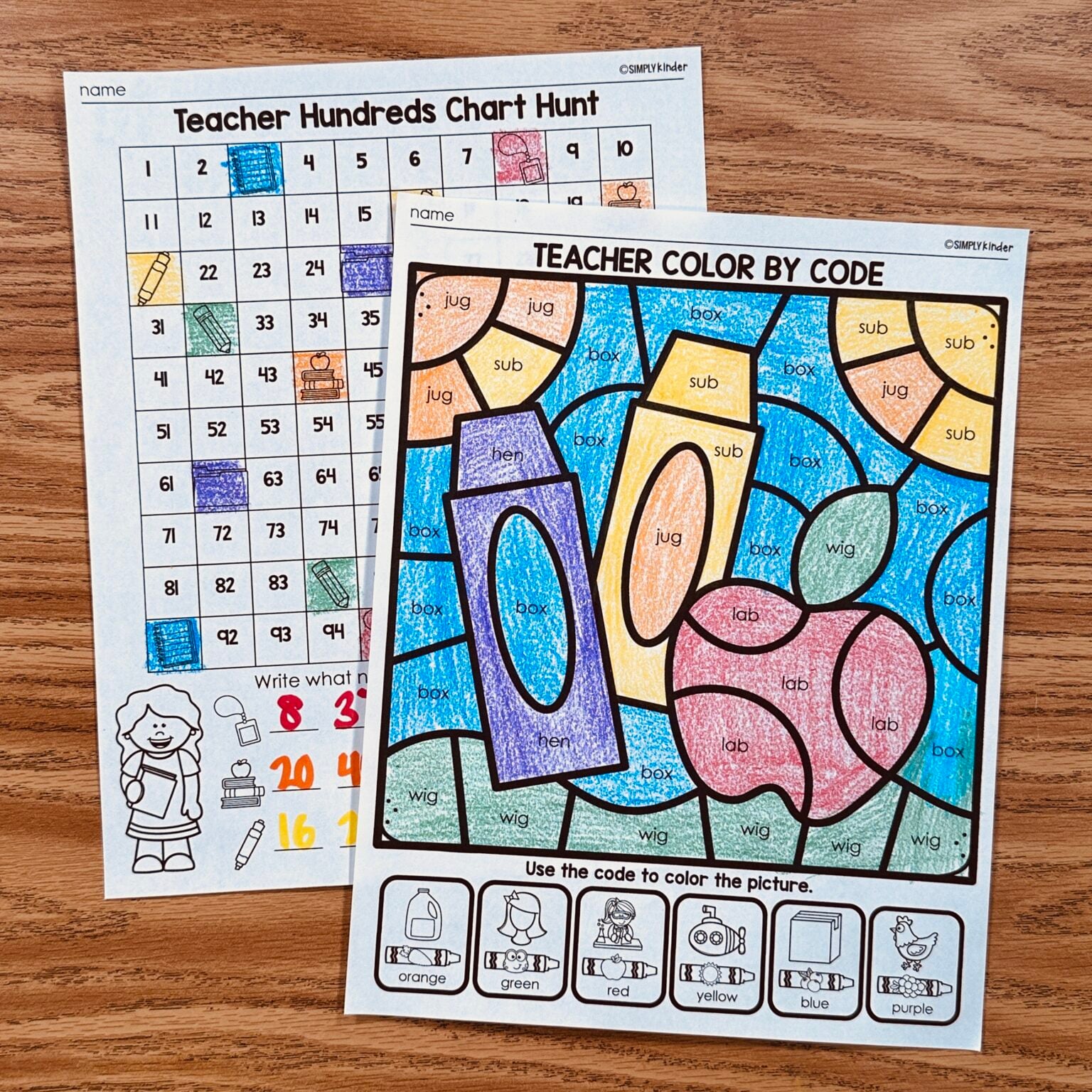 Teacher Community Helper Literacy And Math Printables - Simply Kinder ...