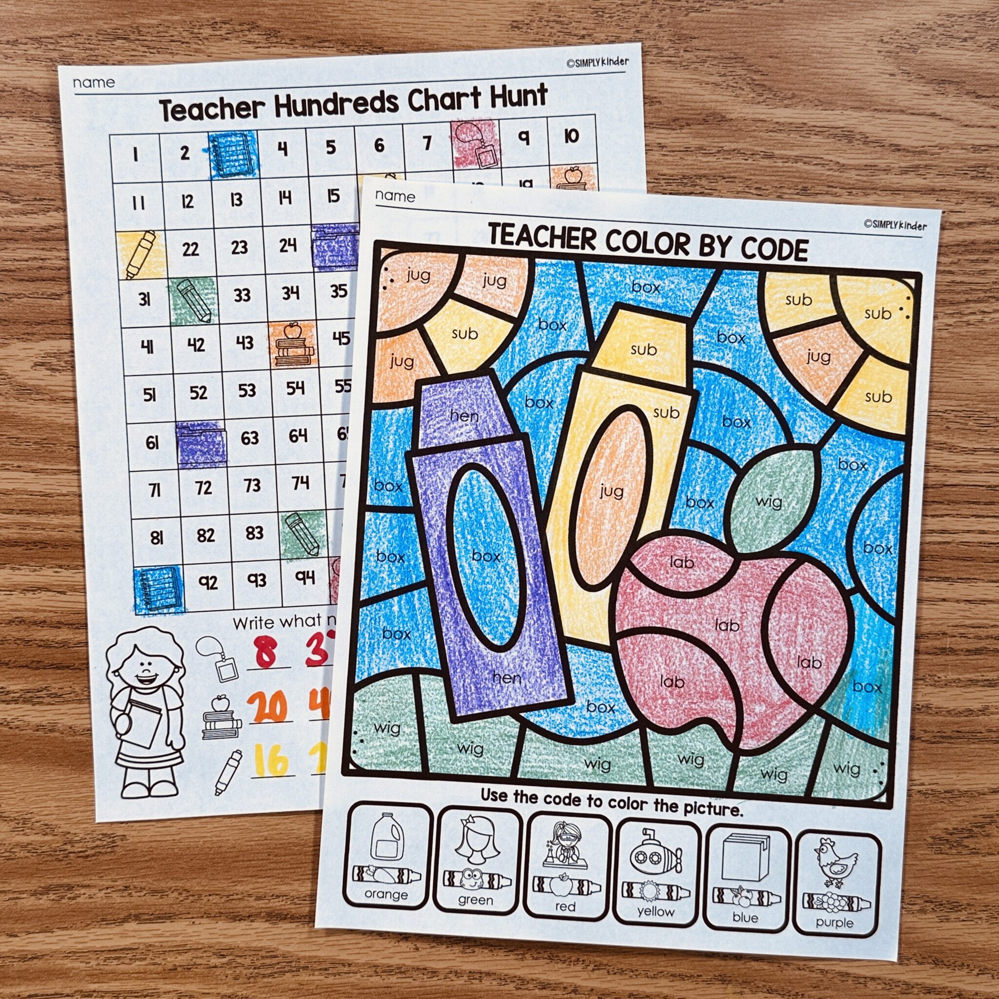 Teacher Community Helper Literacy And Math Printables - Simply Kinder ...