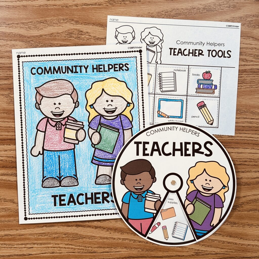 Teacher Community Helper Activities - Simply Kinder + Printable Membership