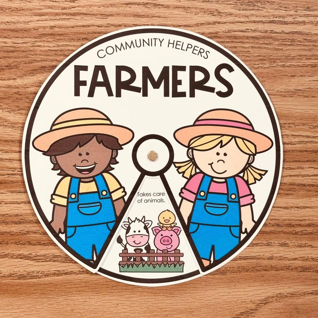 Farmer Community Helper Vocabulary Wheel - Simply Kinder + Printable ...