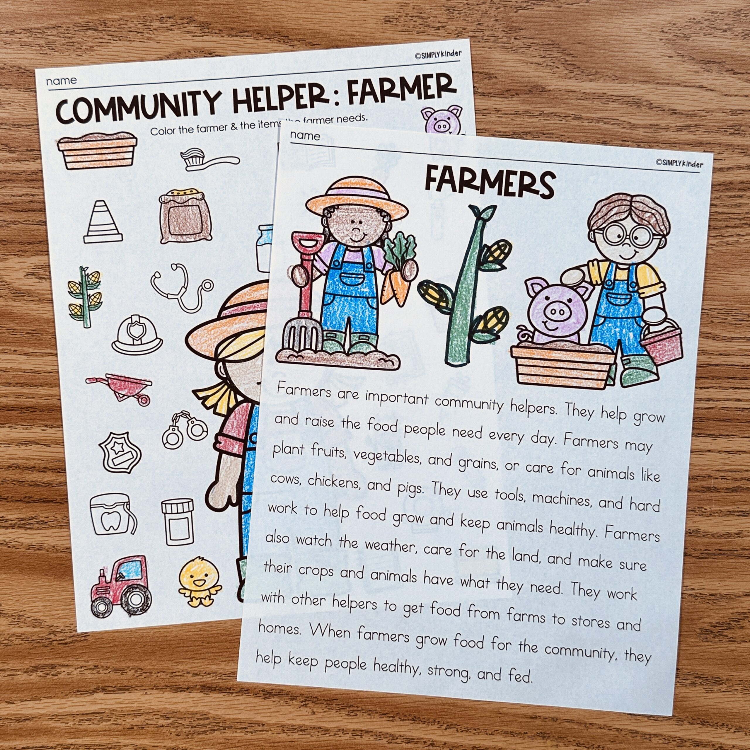 Farmer Community Helper Informational Passage & Sorting Printables ...