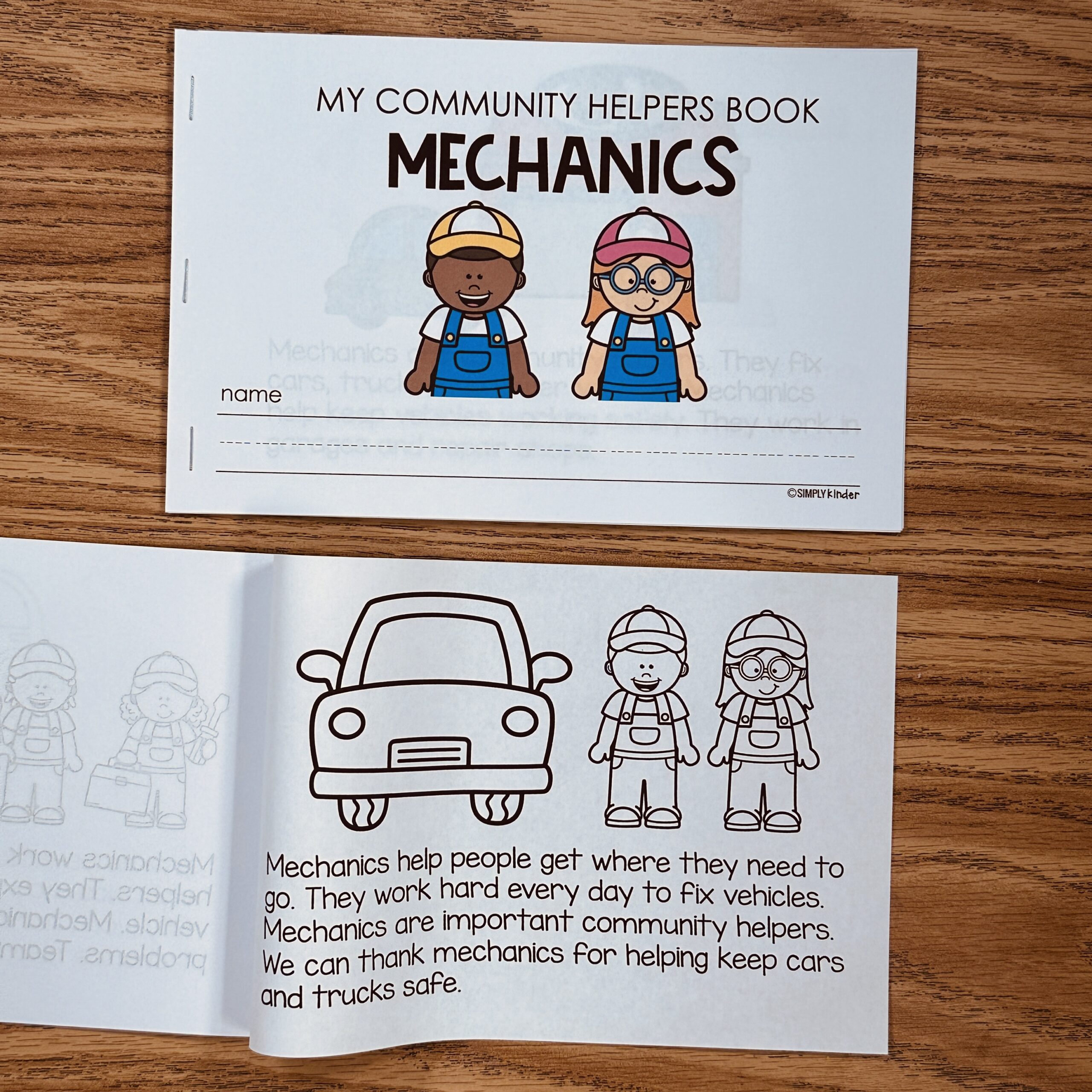 Mechanic Community Helper Reader - Simply Kinder + Printable Membership