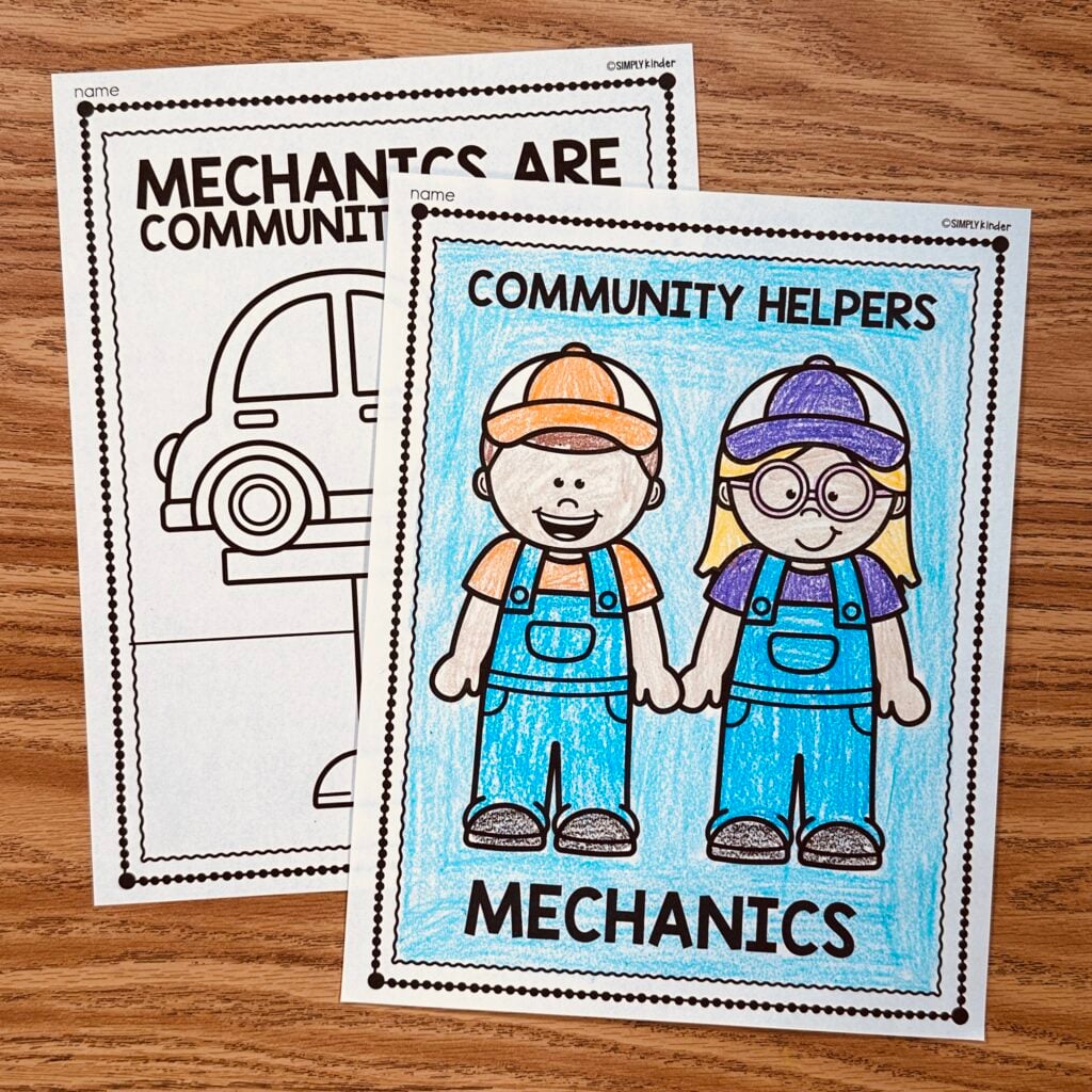 Mechanic Community Helper Cover Pages - Simply Kinder + Printable ...