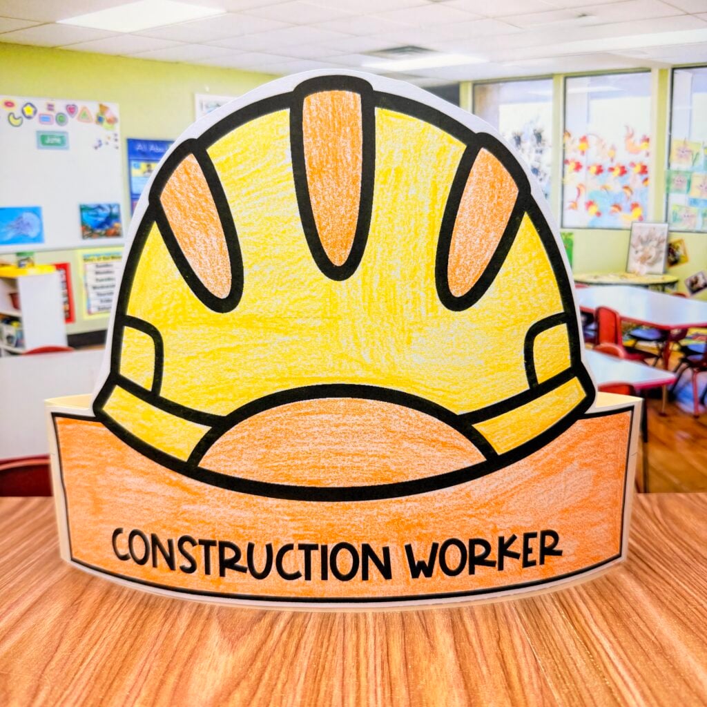 Construction Workers Community Helper Hat Craft Printable - Simply ...